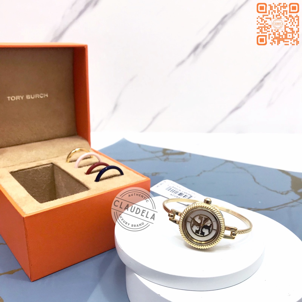 Jual TORY BURCH Reva Bangle Gift Set Gold Watch (TBW4029) | Shopee ...