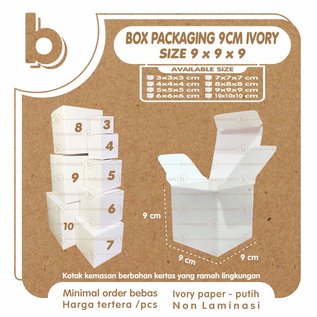Jual Box Packaging Ivory Natural 9x9x9 I BP9IN00387 | Shopee Indonesia