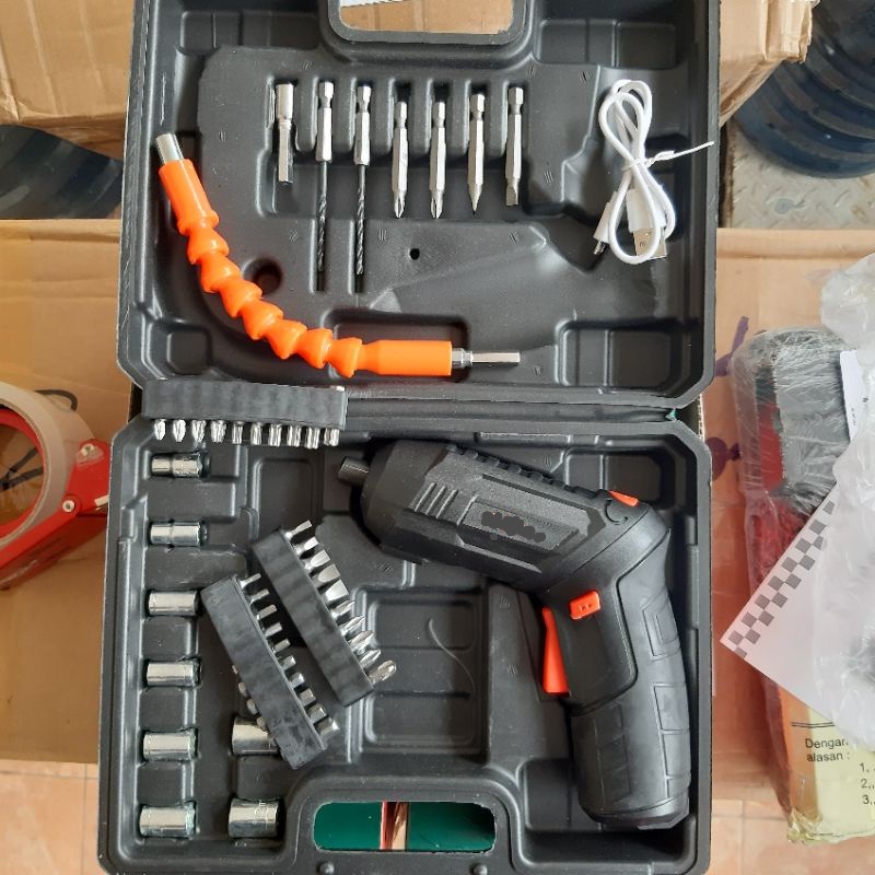 Jual { OMG } SET MESIN BOR OBENG KUNCI ELECTRIC SCREWDRIVER / MESIN BOR ...