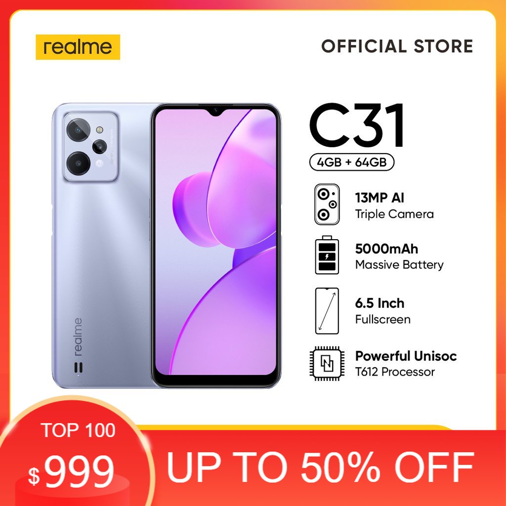 Jual realme C31 4/64GB [13MP AI Triple Camera, 5000mAh Battery ...