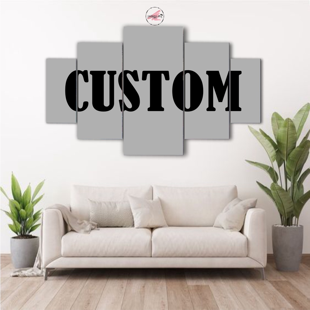 Jual 1 SET Pajangan Hiasan dinding CUSTOM Poster Kayu Wall Decor 5 pcs ...