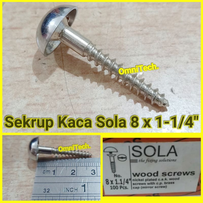 Jual Mirror Screw Sekrup Skrup Kaca Cermin Payung 8x1-1/4 Sola 3 cm 8 x ...