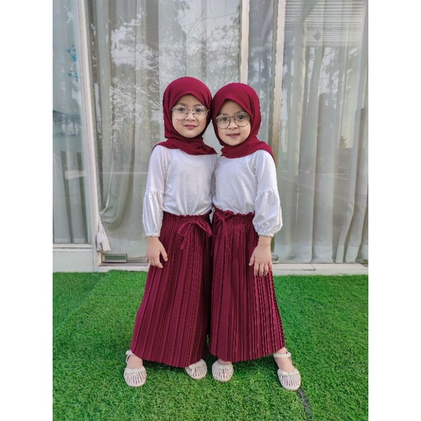 Jual 2-11 Tahun Rok Plisket Anak Bahan Hyget Super Rok Plisket Anak ...
