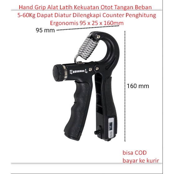 Jual Hand Grip Alat Latih Kekuatan Otot Tangan Beban 5-60Kg Dapat ...