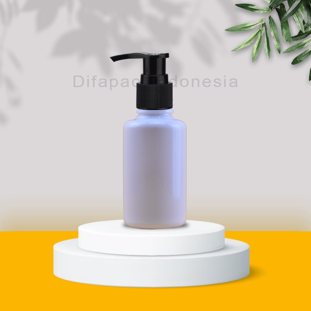Jual BOTOL TUBULAR 60ML PUMP LOTION HITAM BODY PUTIH | Shopee Indonesia