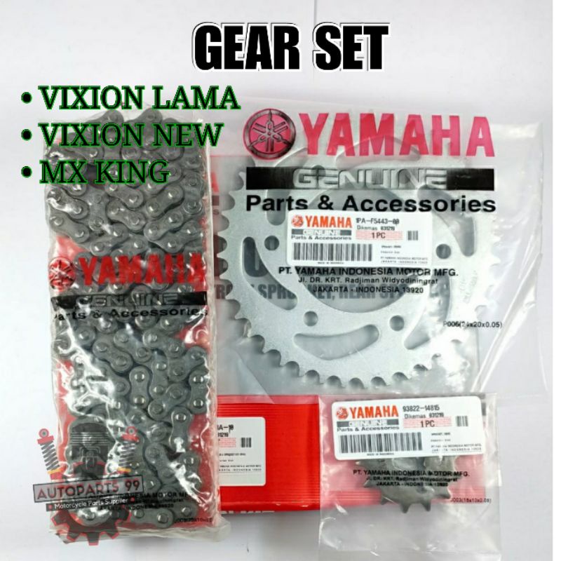 Jual Gear Set Vixion New Mx King 1PA Yamaha | Gir Set Yamaha Mx King ...