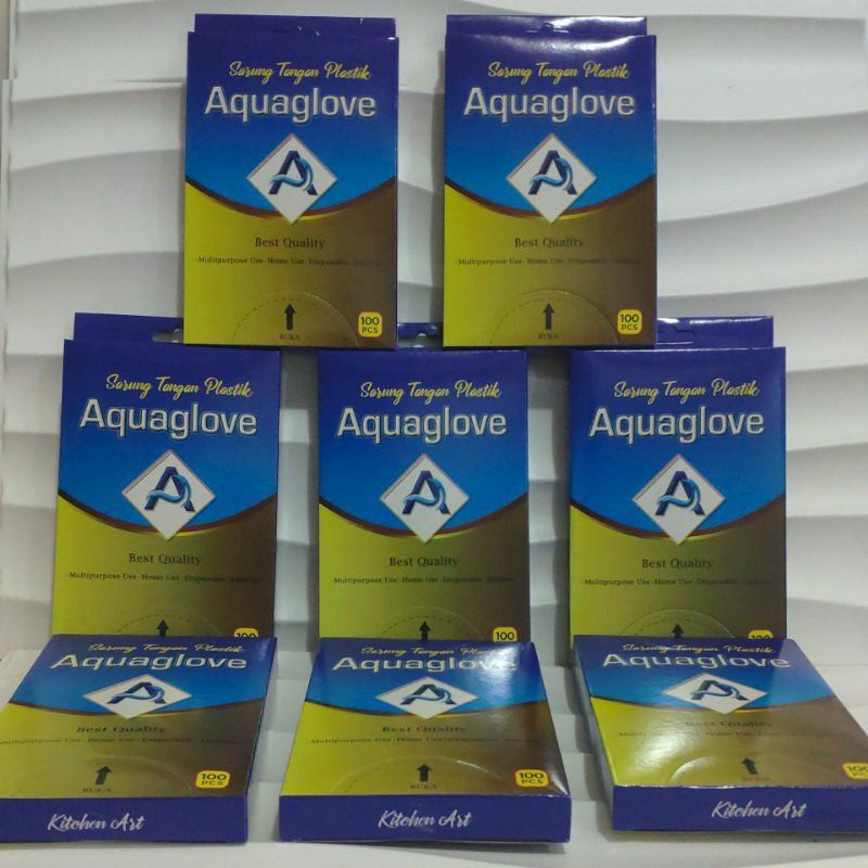 Jual Sarung Tangan Plastik Merk Aquaglove Packing Kotak Termurah isi 100 pcs | Shopee Indonesia