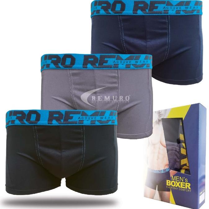 Jual NEW!!CELANA DALAM BOXER PRIA MERK REMURO TYPE BSW 4101 ( ISI 3 PCS ...