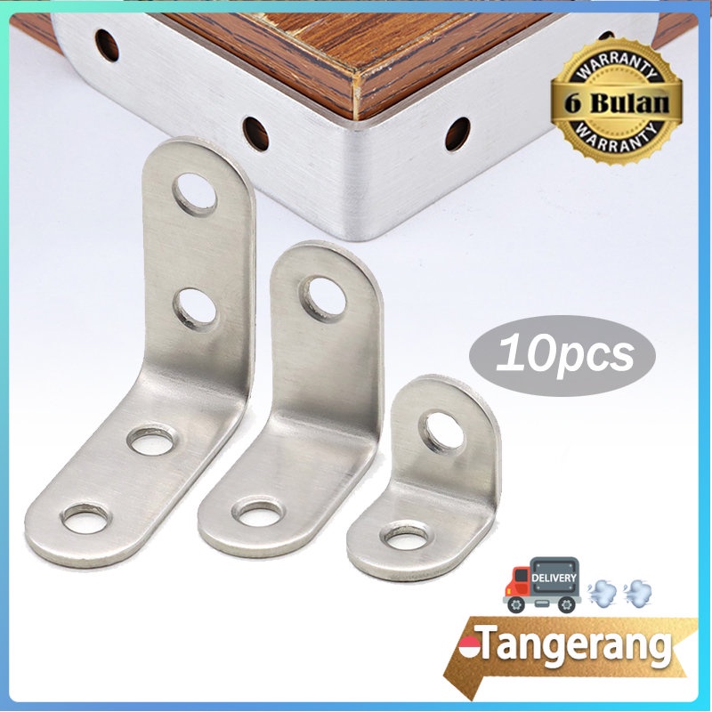 Jual 10pcs Siku Penyangga Rak Dinding / Plat Siku Stainless Steel ...