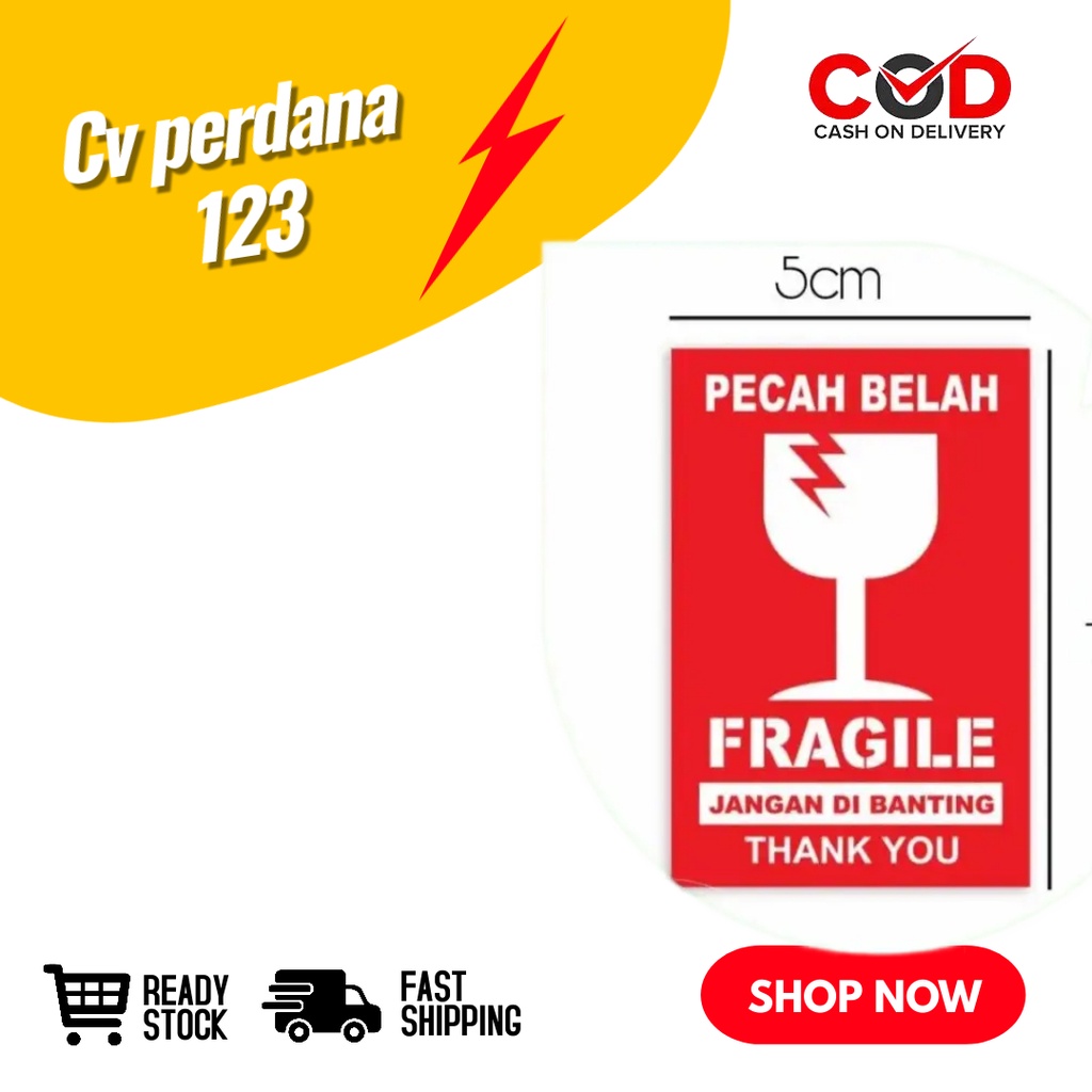 Jual Sticker Fragile Stiker Fragile Sticker Pack Stiker Label Shopee