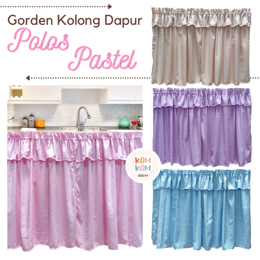 Jual GORDEN KOLONG DAPUR POLOS PASTEL PINK - TIRAI KOLONG DAPUR HIJAU ...