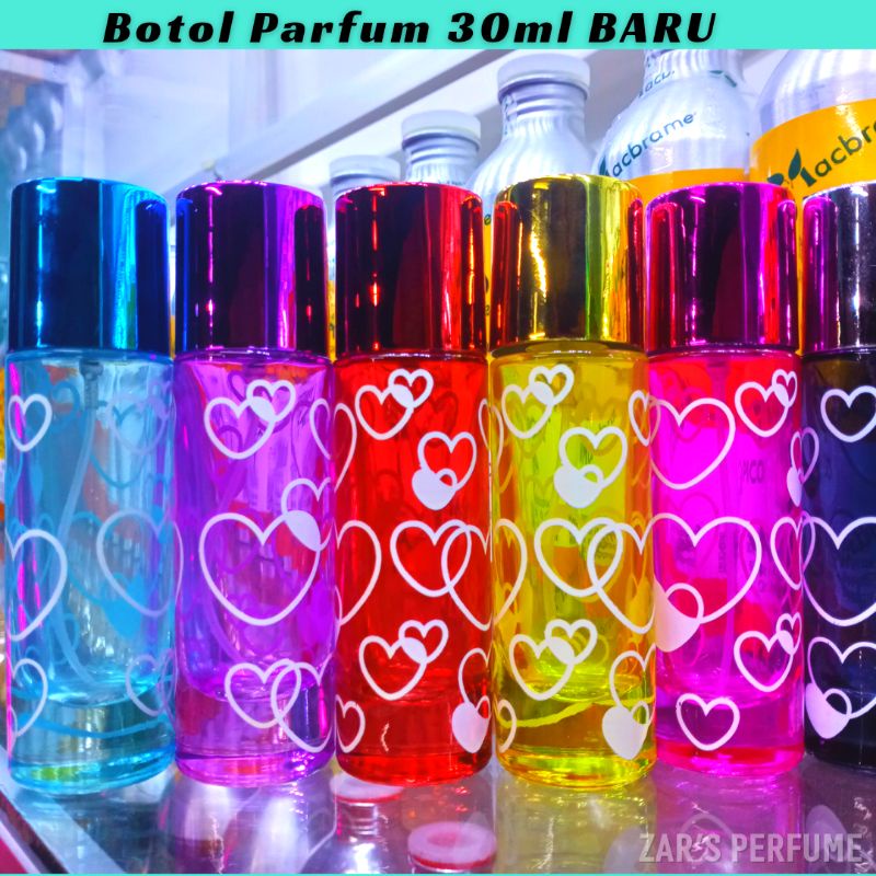 Jual BOTOL PARFUM 30 ML WARNA MOTIF LOVE - BOTOL BARU - BOTOL PARFUM ...
