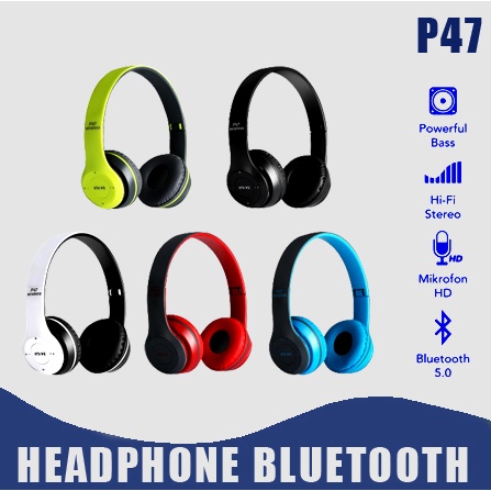 Jual P47 Headphone Wireless Bluetooth Stereo 5.0 + Micro USB | Shopee Indonesia