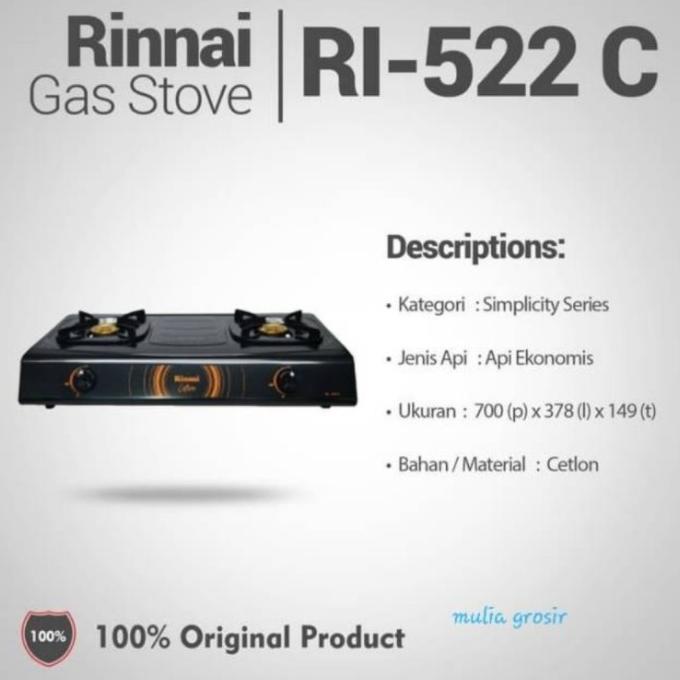 Jual Kompor Gas Rinnai RI 522c 2 tungku | Shopee Indonesia