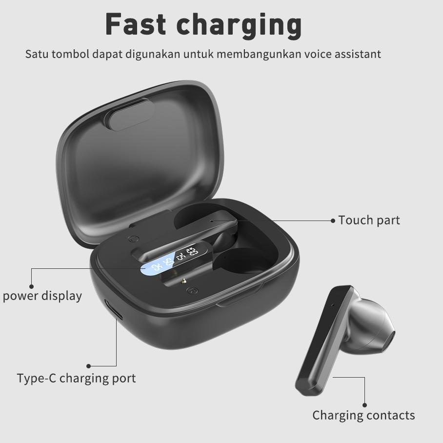 Jual Promo JFLQO TACOO TWS Bluetooth Earphone Earbuds Spirt Hi-Fi Sound ...