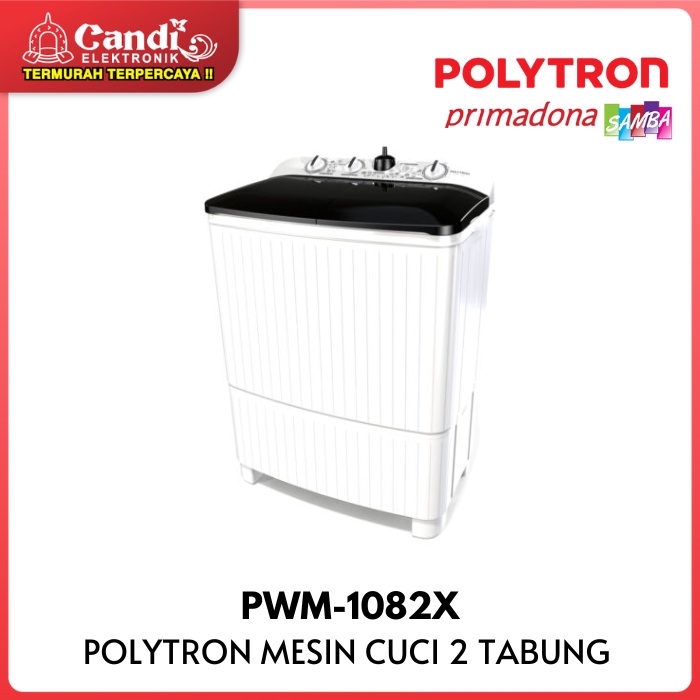 Jual POLYTRON MESIN CUCI PWM-1082X 10 KG TWIN TUB 2 TABUNG PRIMADONA ...