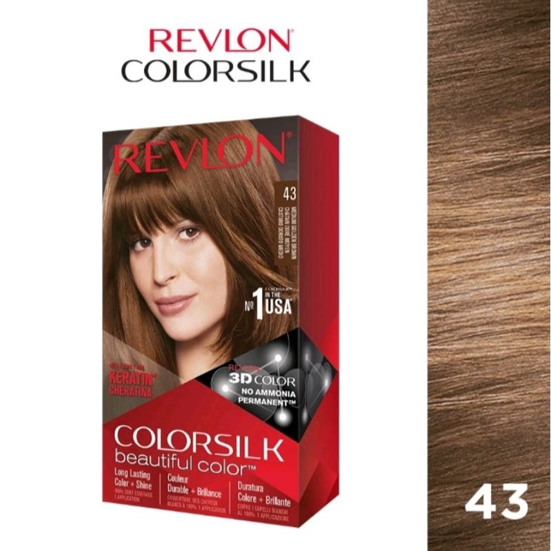 Jual REVLON Colorsilk Hair Color Cat Rambut - 43 Medium Golden Brown ...