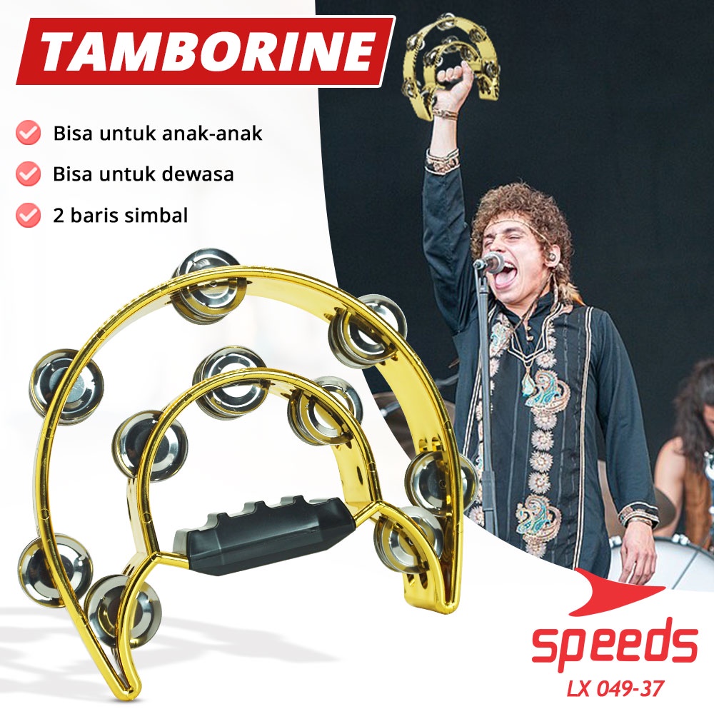 Jual SPEEDS Alat Musik Tamborin Tambourine Double Ring Tambourine ...