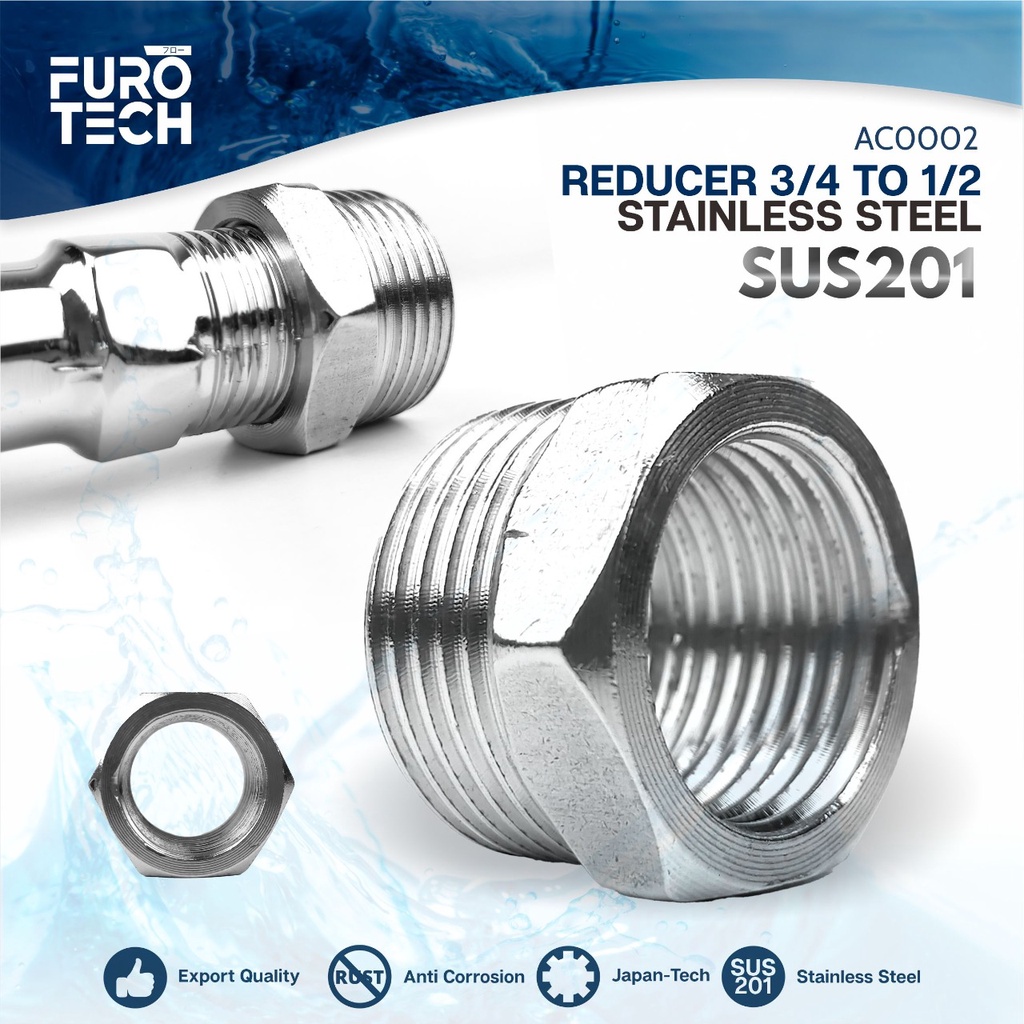 Jual Overloop Stainless 1/2" - 3/4" / Sock Nepel / Sambungan Pipa ...