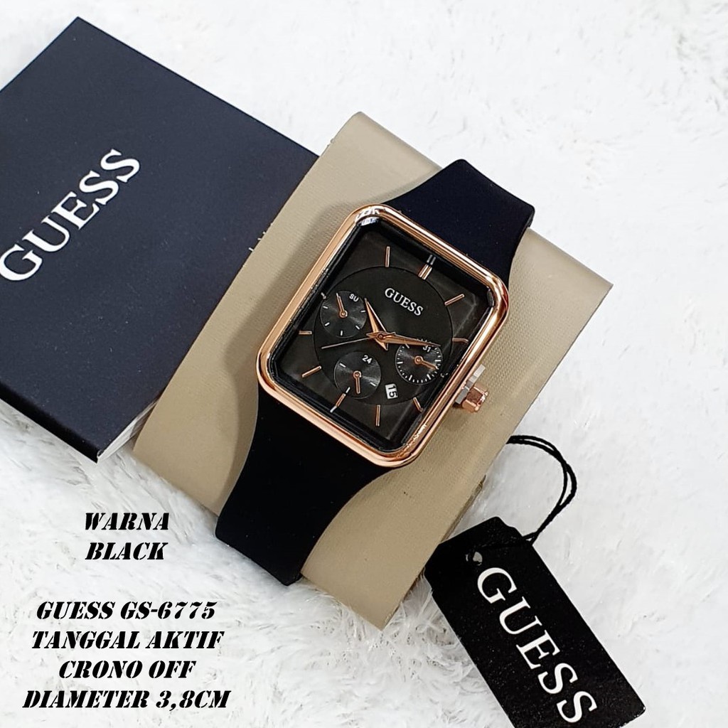 Jual Jam Tangan Wanita Guess Fashion 31258 Tali Rubber Tanggal Aktif ...