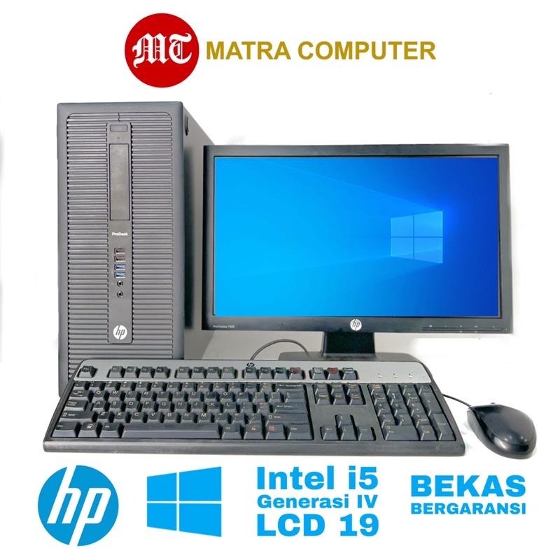 Jual Paket Komputer PC HP core i5 intel generasi 4 LCD 19 ProDesk 600 ...