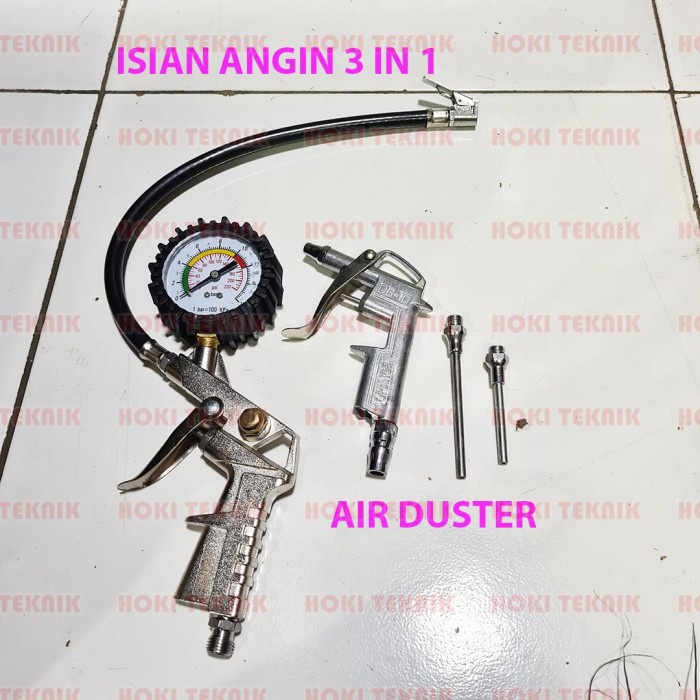 Jual Pompa Angin Alat Ukur Isi Angin Ban 3 In 1 & Air Duster Tembakan ...
