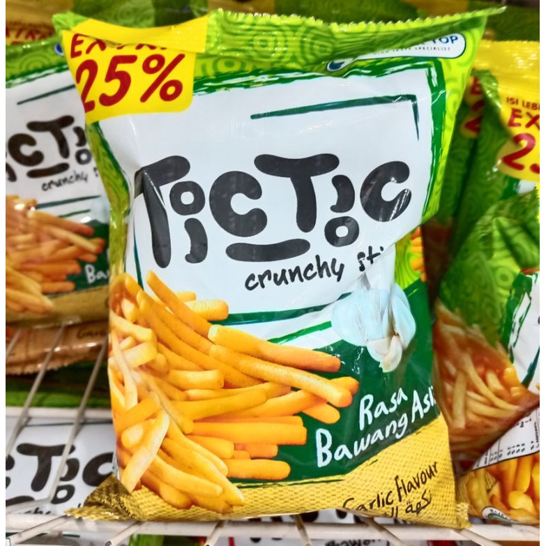 Jual Tic Tic crunchy stick rasa bawang asli 34gr snack tictic kerupuk ...
