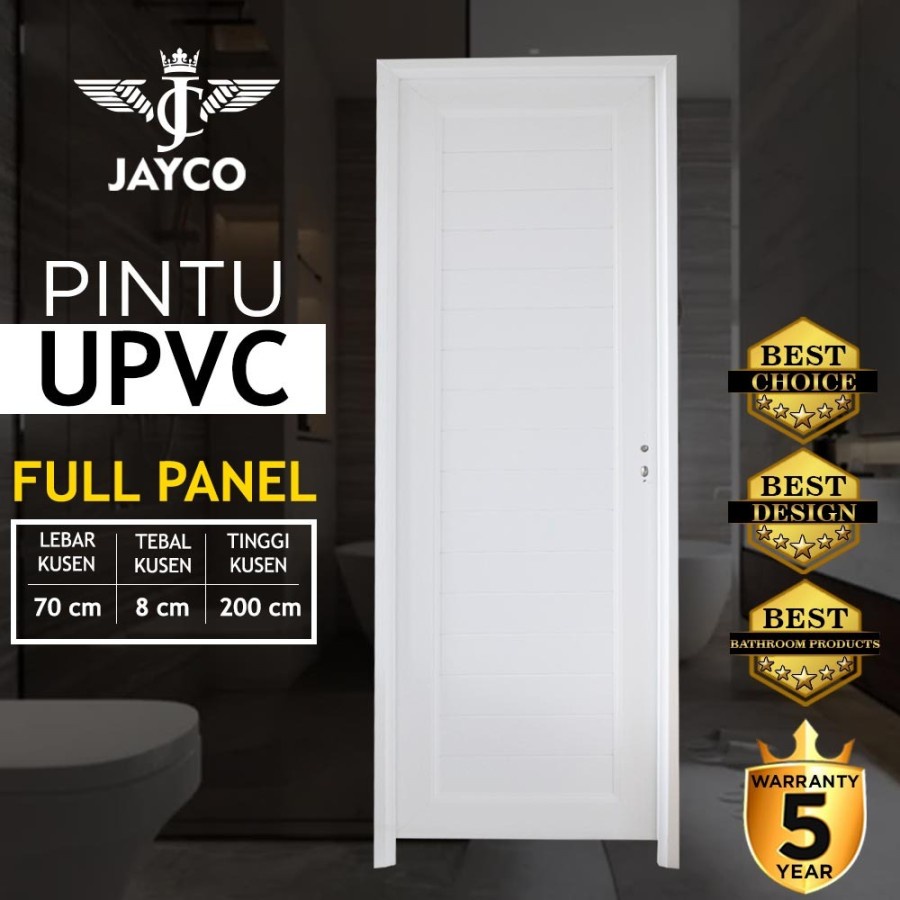 Jual PINTU UPVC FULL PANEL PINTU KAMAR MANDI PUTIH 70X200CM | Shopee Indonesia