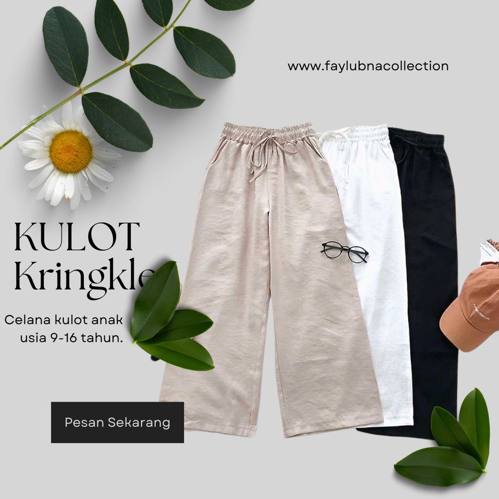 Jual CELANA KULOT KRINGKLE ANAK 10-16 TAHUN / KULOT AIRFLOW ANAK ... Jual CELANA KULOT KRINGKLE ANAK 10-16 TAHUN / KULOT AIRFLOW ANAK ...