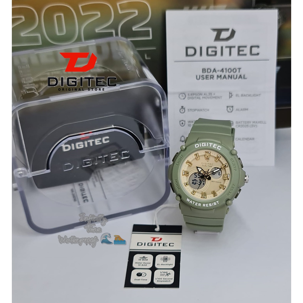 Jual Jam Tangan Cewek Digitec DG4100T 4100 Digital Analog Strap Rubber ...