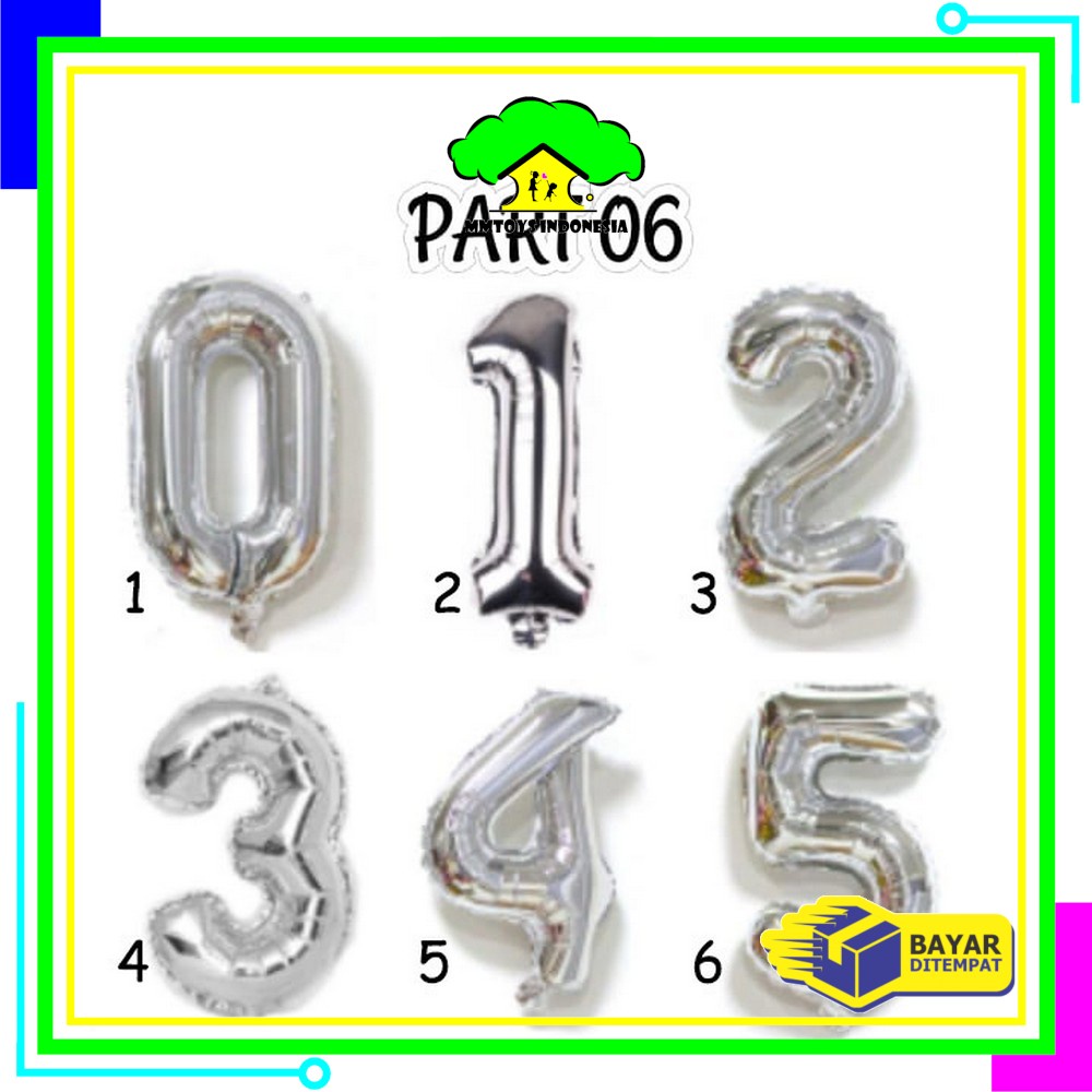 Jual MI-C390 Ballon Foil Abjad Alphabet Polos Silver A-Z Balon Foil ...