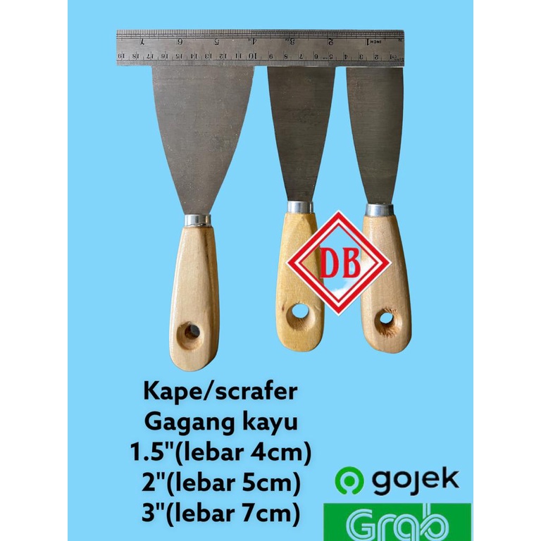 Jual DB KAPE GAGANG KAYU 1,5inch-2inch-3inch/sekrap | Shopee Indonesia