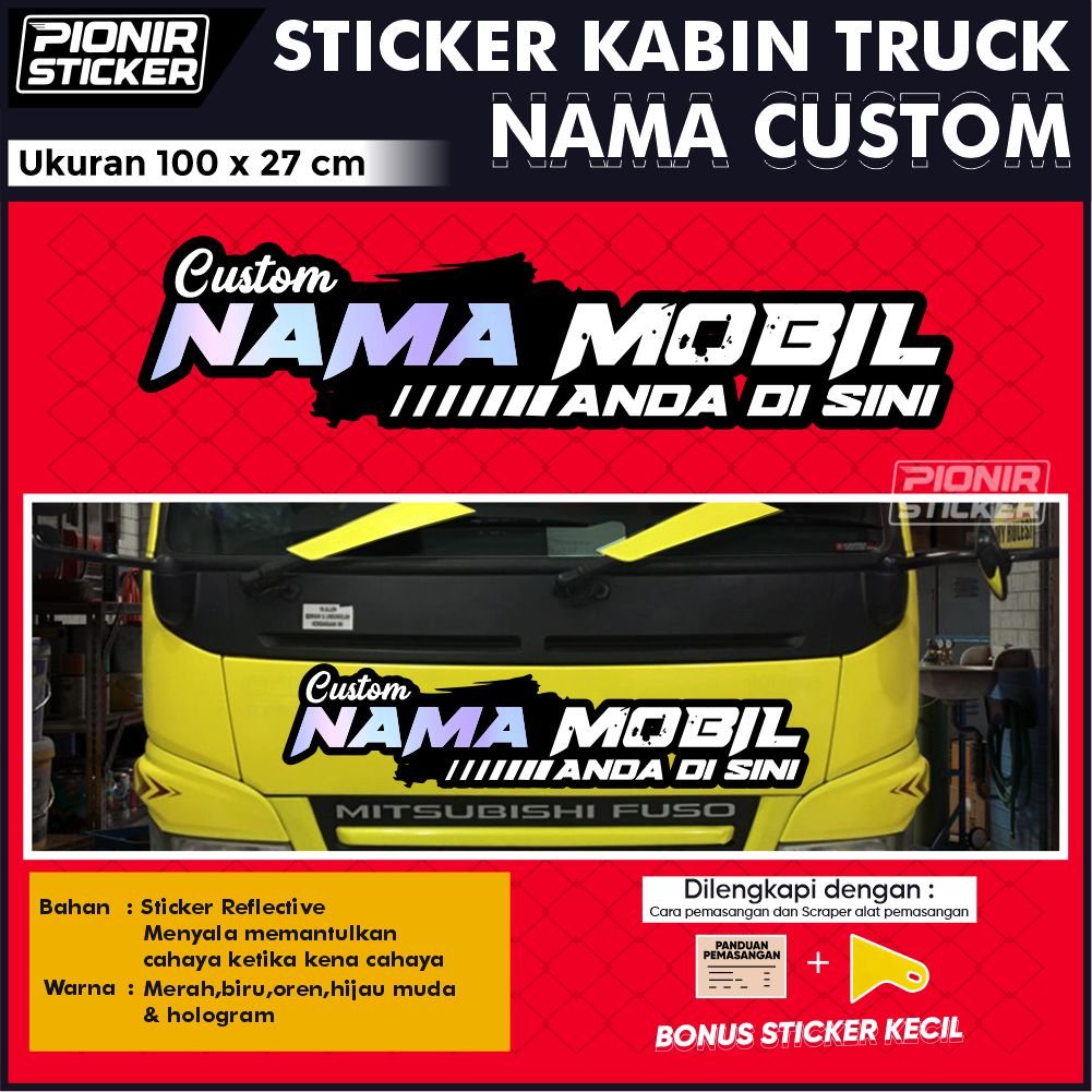 Jual Stiker Nama Kabin Truk Custom Cutting Sticker Variasi Mobil Truk ...