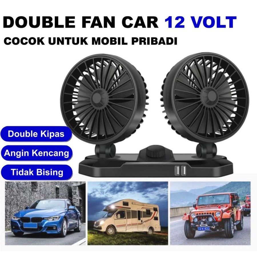 Jual ZUMA Kipas Angin Mobil Double Headed Fan /Kipas Angin Mobil 12Volt UNTUK MOBIL PRIBADI DAN ...