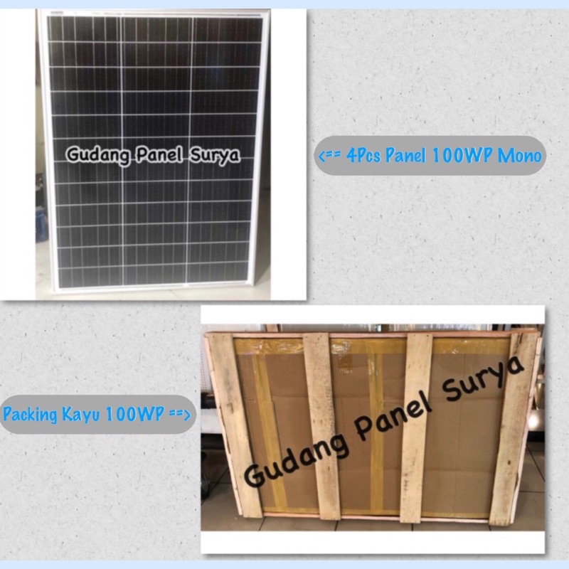Jual Solarcell PV Solar Panel 100WP 4Pcs + Packing Kayu | Shopee Indonesia