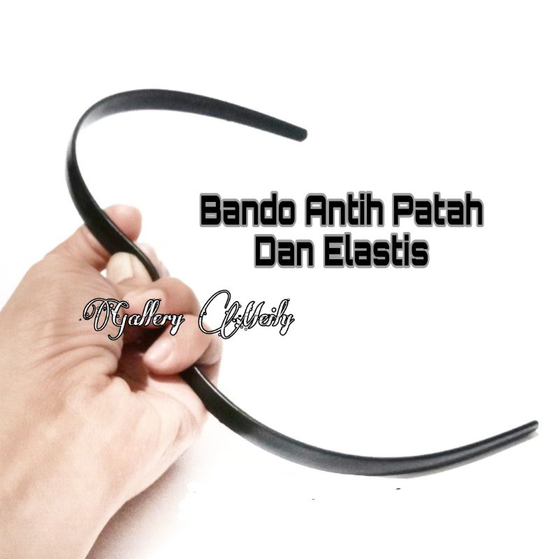 Jual Gallerymeily BANDO HITAM ELASTIS ANTI PATAH TIDAK BERGIGI | Shopee ...