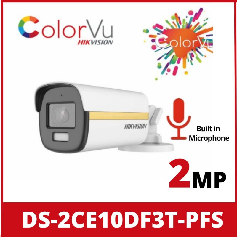 Jual CAMERA CCTV HIKVISION 2 MP DS-2CE10DF3T-PFS COLOURVUE + AUDIO | Shopee Indonesia