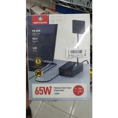 Jual Charger Meja Pengisian Super Cepat PD 65 Watt QC 4+ LED Display ...