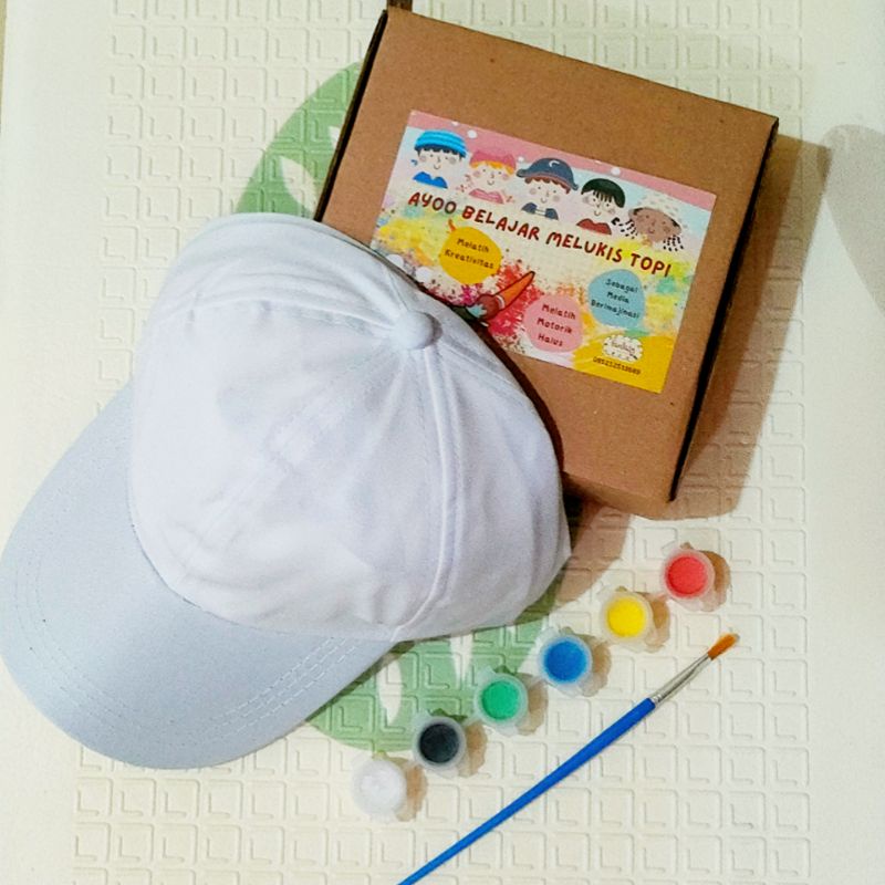 Jual paket DIY melukis topi / hampers ulang tahun anak / painting hat ...
