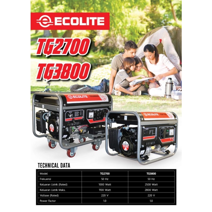 Jual Genset 1000 Watt Maksimal 1100 Watt TG2700 TG 2700 Ecogen Ecolite ...