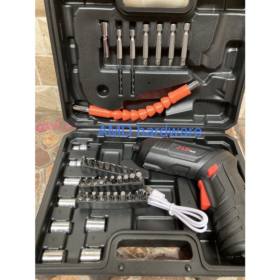 Jual Bor Obeng Cordless Screwdriver Full Set Toolkit 4.2V JLD (bosch ...