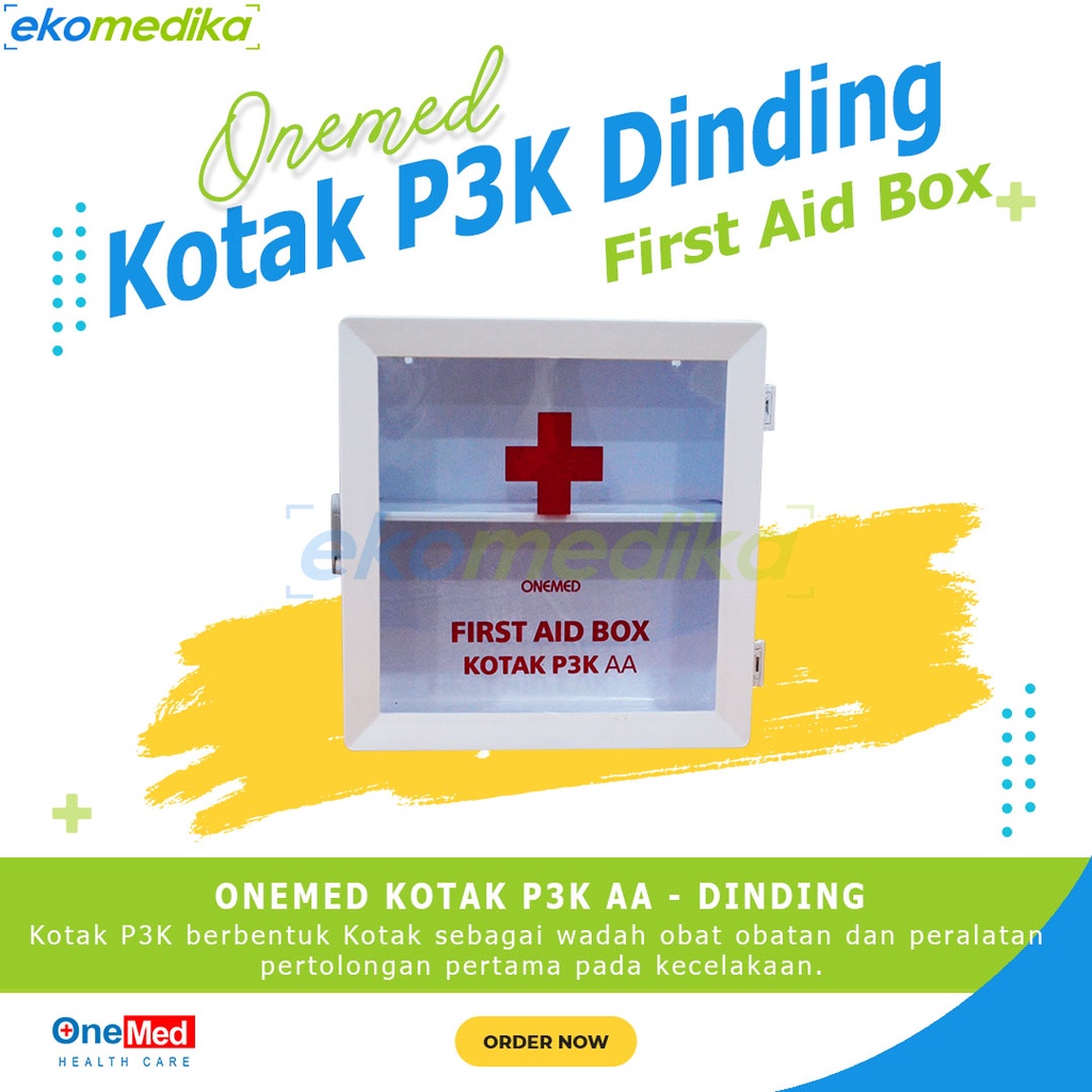 Jual Kotak P3K Dinding Putih Onemed / ONEMED Kotak Obat P3K Dinding ...