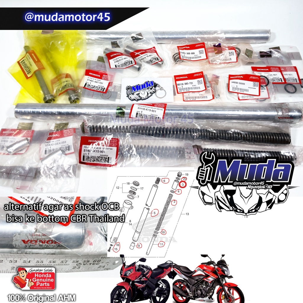 Jual SPRING KIT AS SHOCK DEPAN OLD CB150R UNTUK PNP SKOK BOTTOM SOK ...
