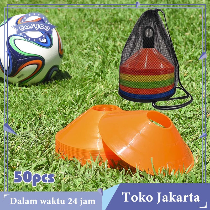 Jual 1 Tas Isi 50 Cone Mangkok Sepak Bola Training Latihan Atlet Sepak ...