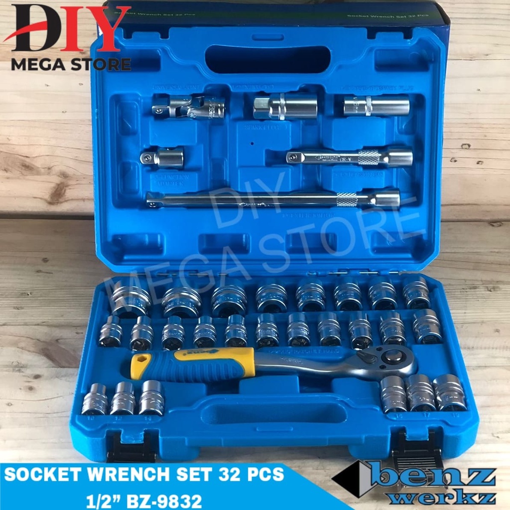 Jual Kunci shock set 32 pcs 1/2" sok sock set socket wrench 1/2 inch BZ ...