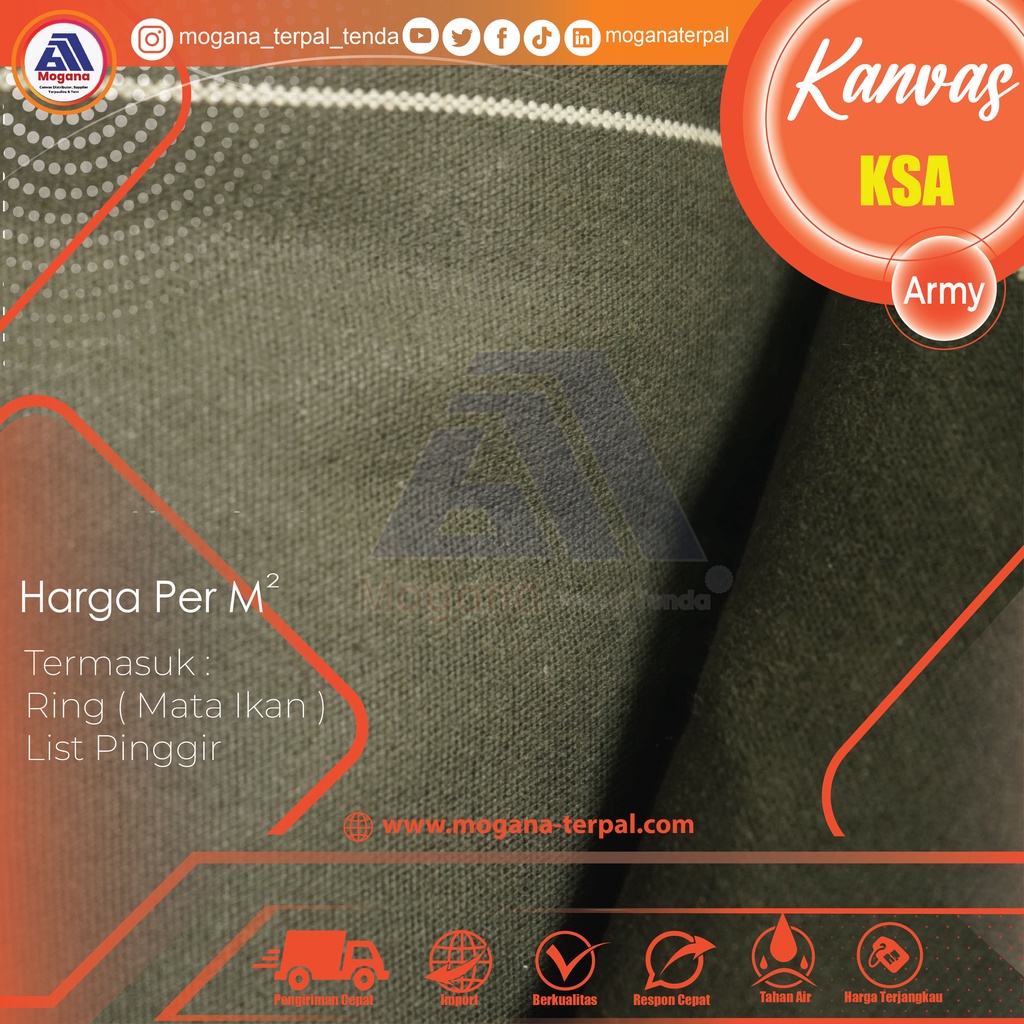 Jual Terpal Canvas KSA, Heavy duty Anti Air dan Anti Api, Serbaguna ...
