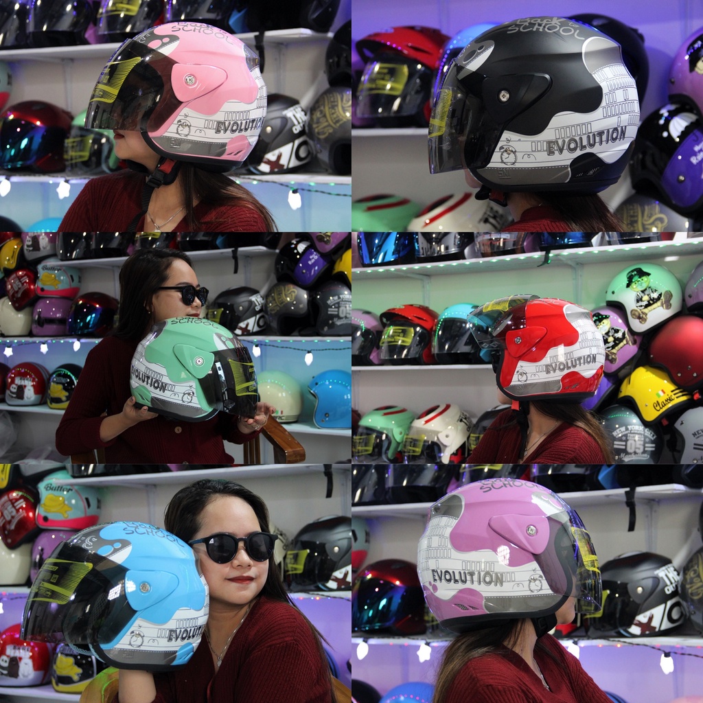 Jual HELM EVO EVOLUTION DEWASA MOTIF BACK TO SCHOL MIRIP DENGAN GM ...