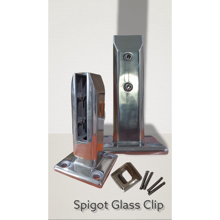 Jual Spigot Kaca Railing Tiang Penjepit Pagar Kaca Glass Clip Stainless ...