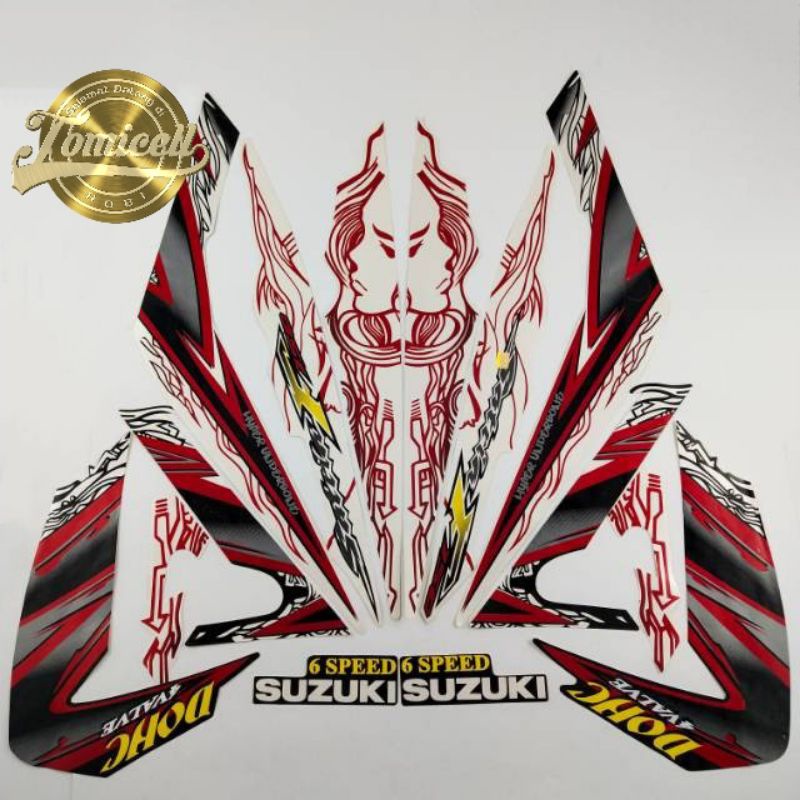 Jual stiker decal suzuki satria fu f 150 2011 barong hitam putih ...