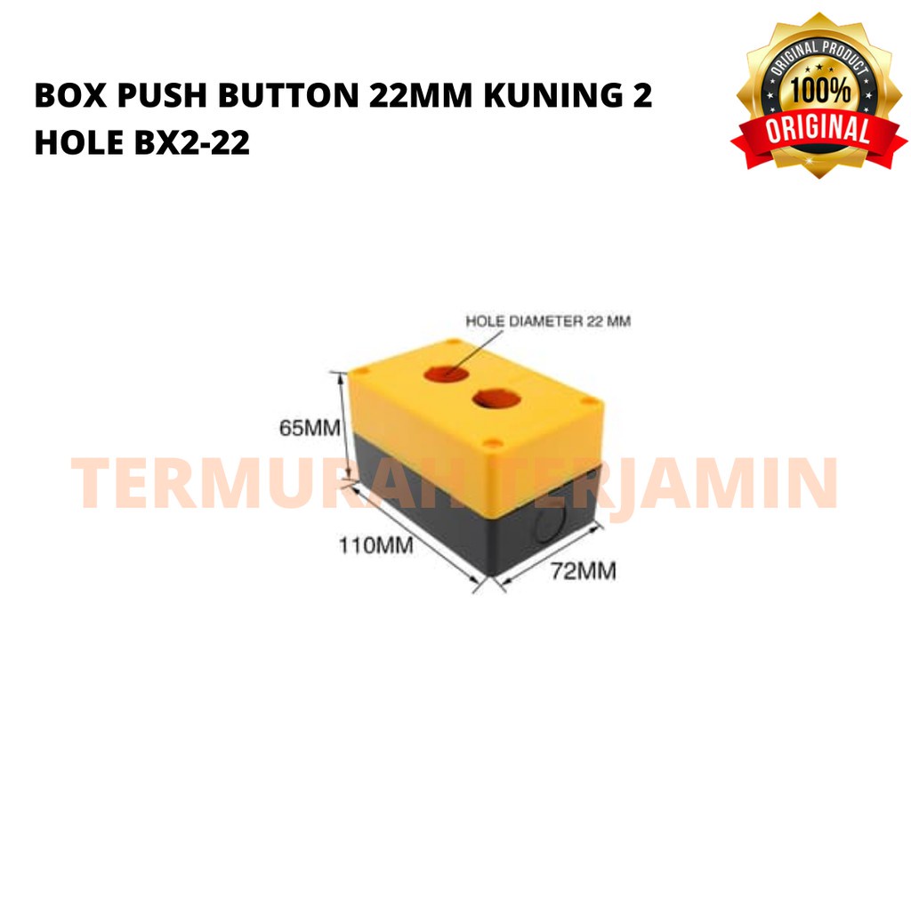 Jual BOX PUSH BUTTON 22MM KUNING 2 HOLE BX2-22 K | Shopee Indonesia